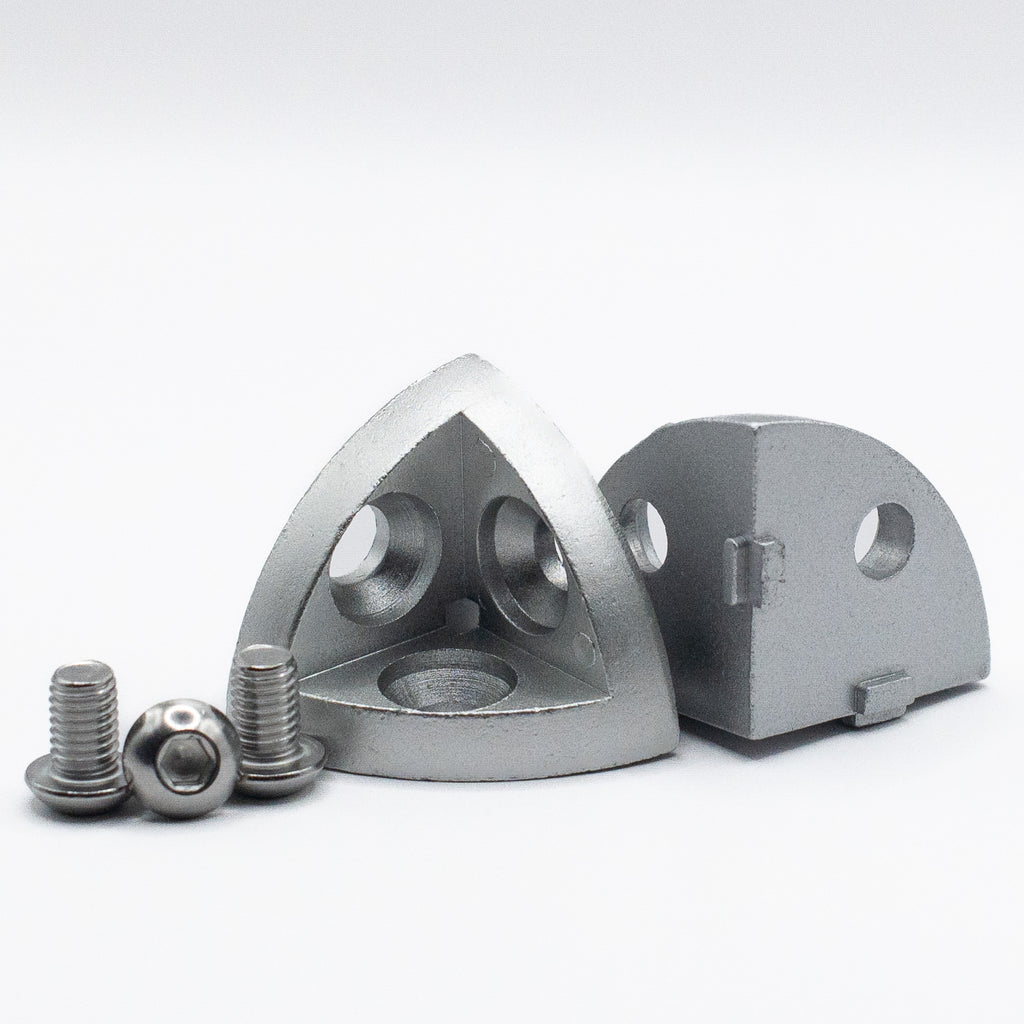 40 Series Bracket 3-Way Curved Connector Aluminium – Aluminium ...